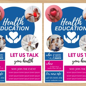 Health Fair FLYER CANVA| A4 Flyer Template |health Poster| Editable ...