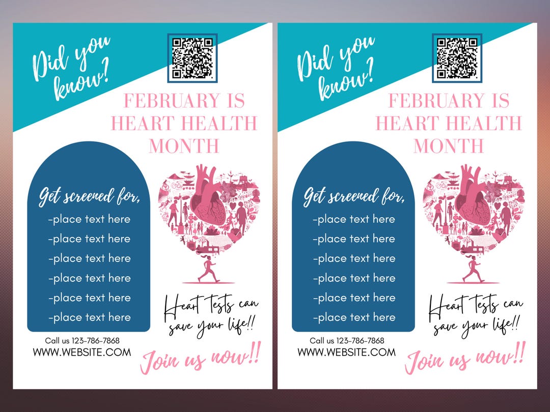 Heart Health FLYER CANVA| A4 Flyer Template |health Poster| Editable ...