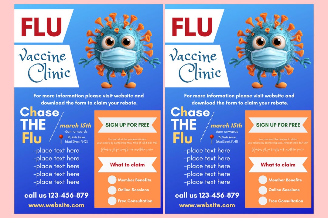 Flu Health FLYER CANVA| A4 Flyer Template |health Poster|editable|diy ...