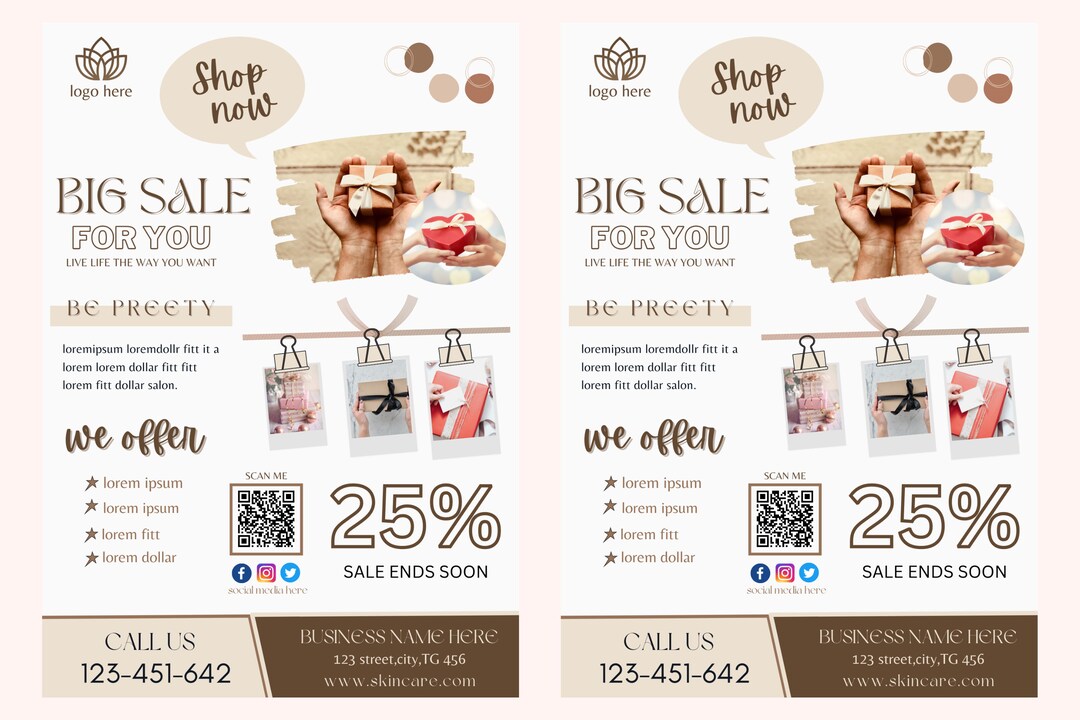Shop Sale FLYER CANVA|A4 Flyer Template |health Poster|editable Flyer ...