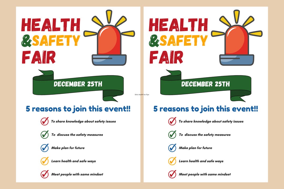 Safety Fair FLYER CANVA| A4 Flyer Template |health Poster|editable |diy ...