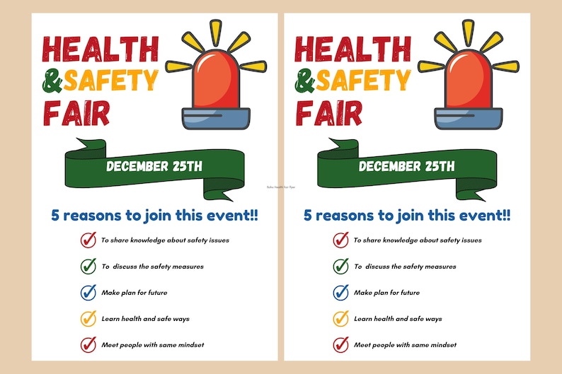 Safety Fair FLYER CANVA| A4 Flyer Template |health Poster|editable |diy ...