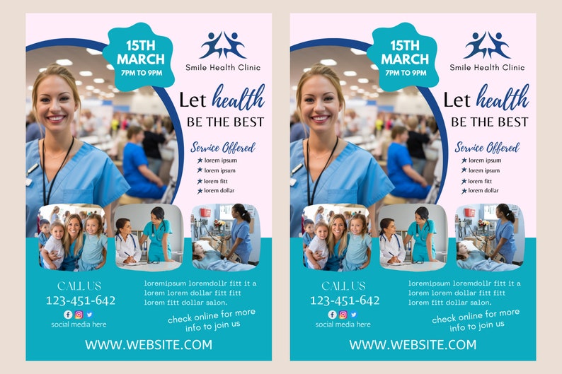 Health Nurse FLYER CANVA| A4 Flyer Template |health Poster| Editable ...