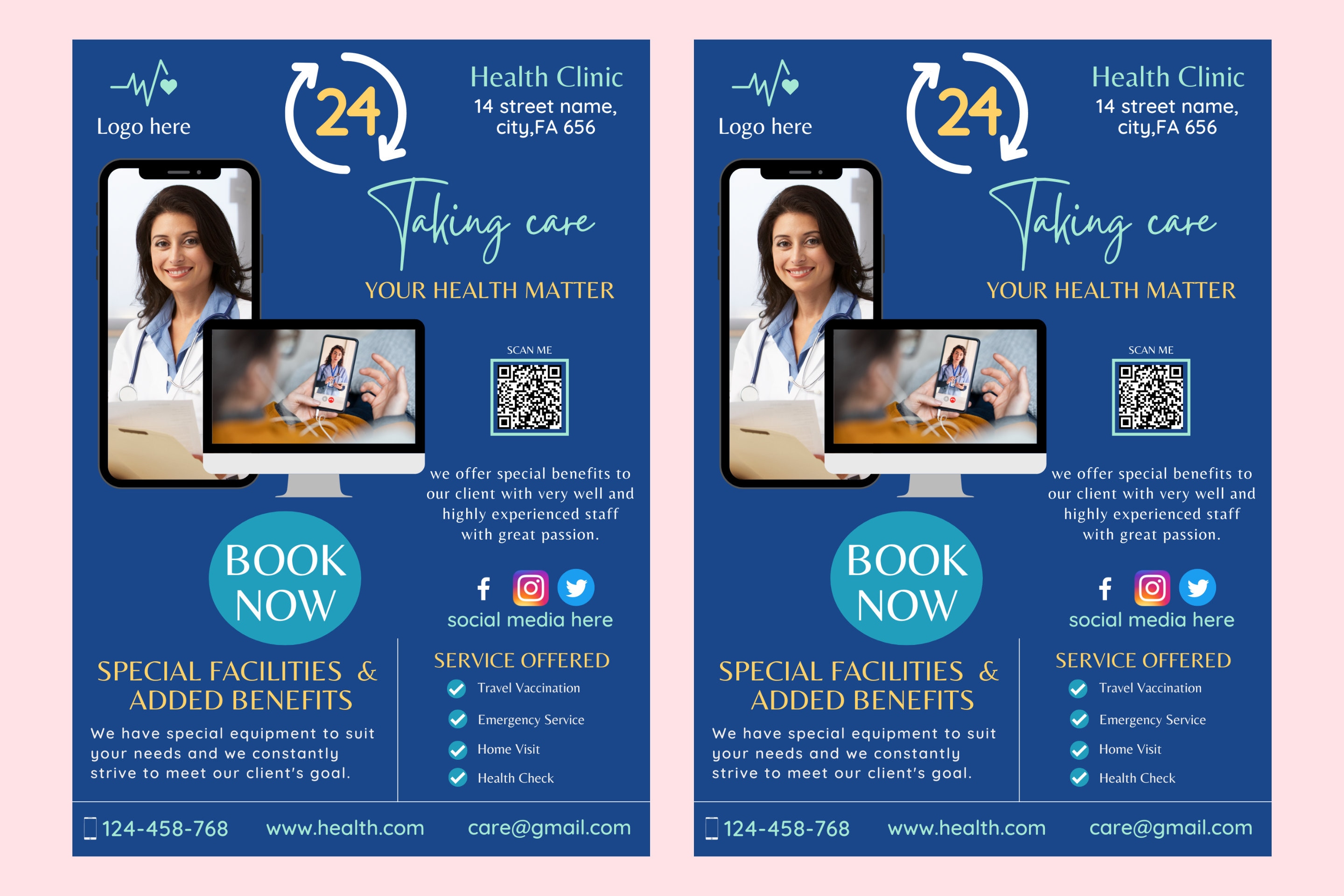 Telehealth FLYER CANVA| A4 Flyer Template |health Poster| Editable |diy ...