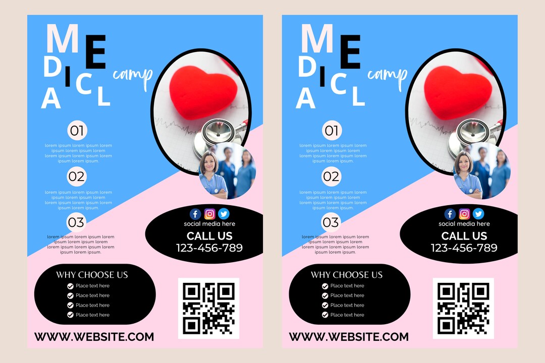 Medical Camp FLYER CANVA A4 Flyer Template health Poster - Etsy