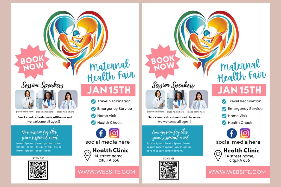 Maternal Health FLYER CANVA| A4 Flyer| Maternal Health Fair Flyer ...