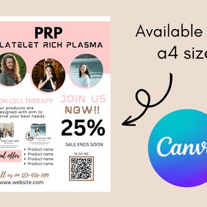Health PRP FLYER CANVA A4 Flyer Template health Poster Editable Flyer ...