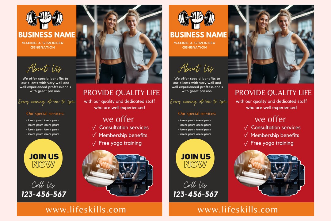 Health Fitness FLYER CANVA| A4 Flyer Template |health Poster| Editable ...