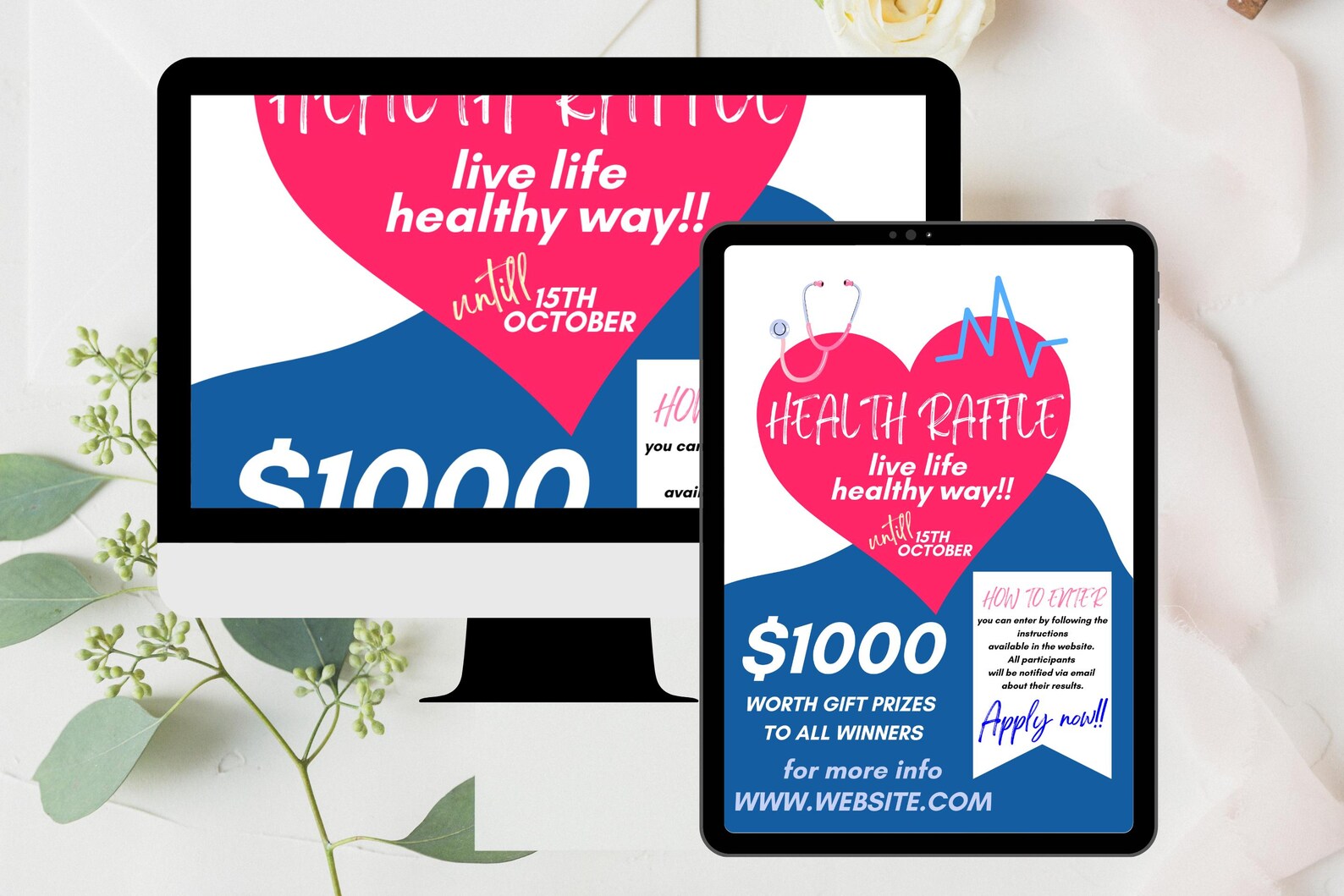 Health Raffle FLYER CANVA| A4 Flyer Template |health Poster|editable ...