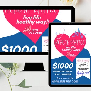 Health Raffle FLYER CANVA| A4 Flyer Template |health Poster|editable ...
