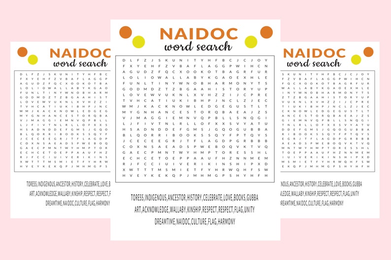 Naidoc Week Word Search Kids Challenge - Etsy