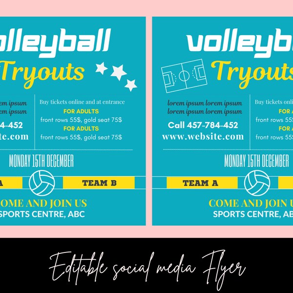Volleyball Tryout Flyer - Etsy