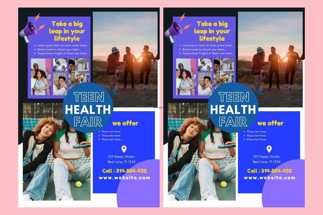 Teen Fair FLYER CANVA A4 Flyer Template health Poster Editable diy ...
