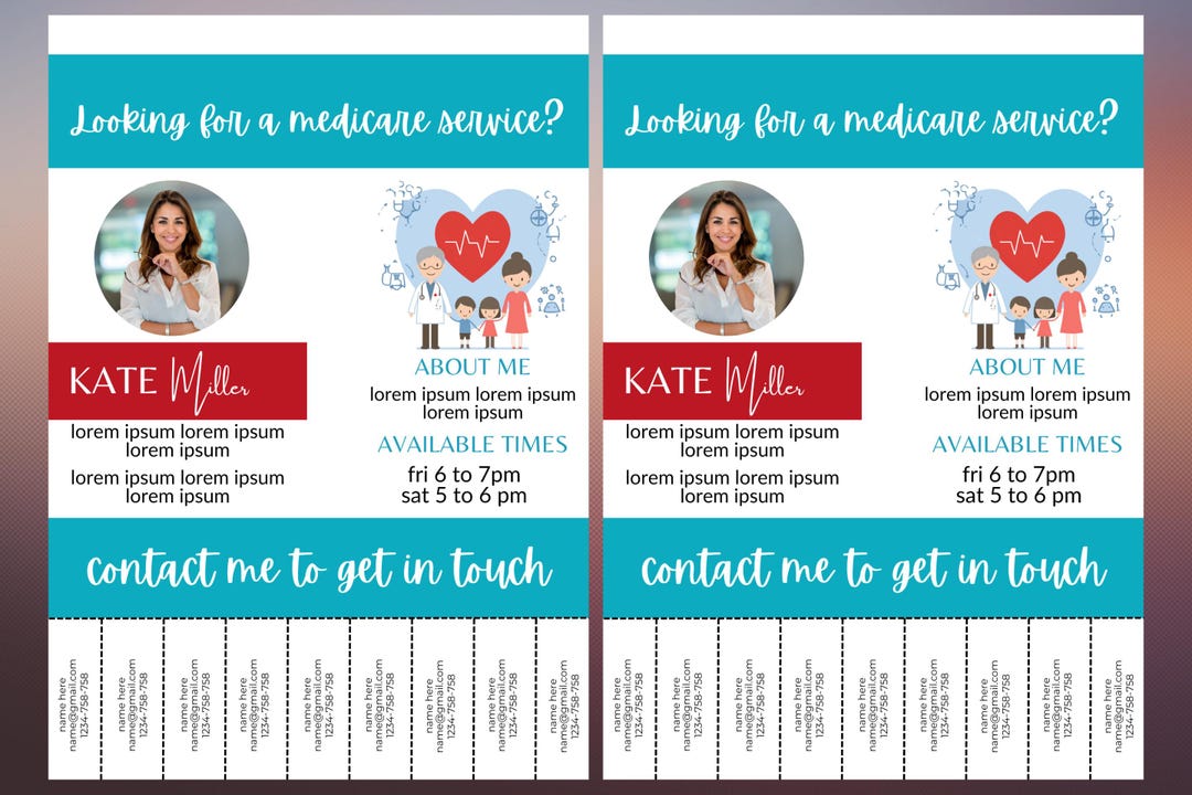 Medicare Flyer| Tear off FLYER |A4 Coach Flyer Template|editable Class ...
