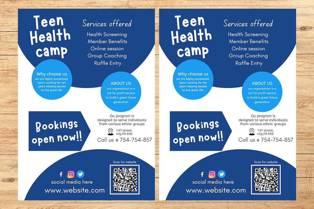 Health Camp FLYER CANVA| A4 Flyer Template |health Poster| Editable ...
