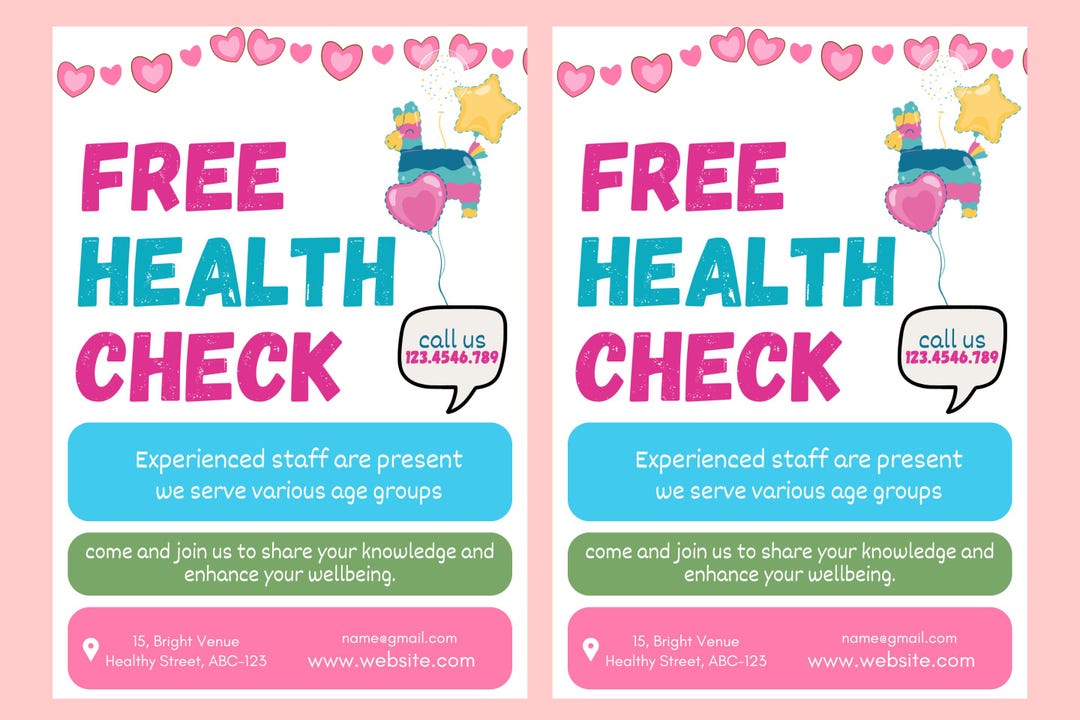 Check Health FLYER CANVA| A4 Flyer| Kids Health Check Flyer |health ...