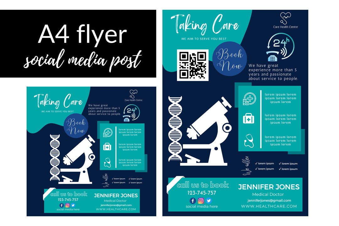 Editable DNA FLYER Canvaa4 Flyerinstagram Post Templatesocial Media ...