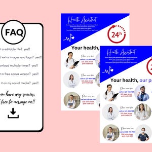 Health Assistant FLYER CANVA A4 Flyer Template health Poster Editable ...