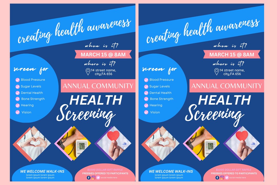 Screening Health FLYER CANVA| A4 Flyer Template |health Poster|editable ...