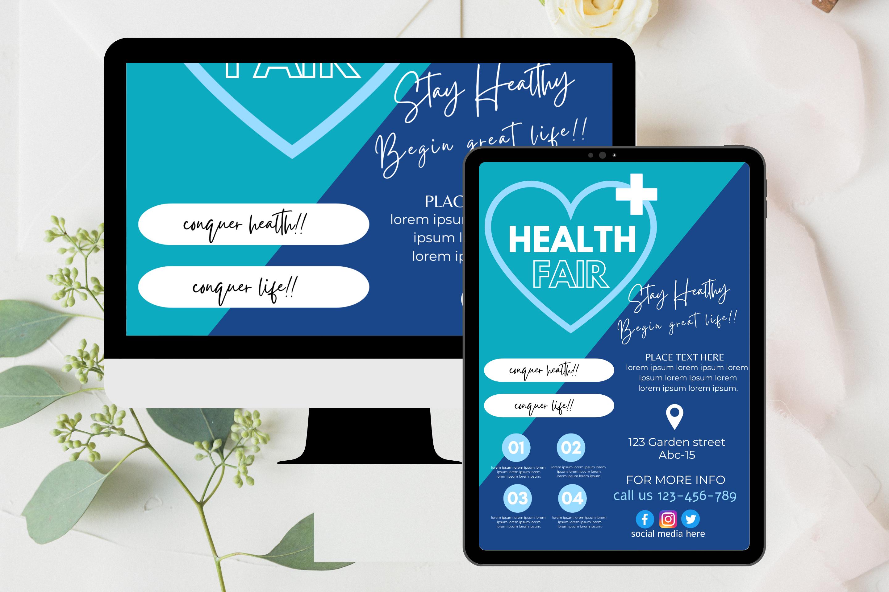 Fair Health FLYER CANVA| A4 Flyer Template |health Poster| Health Fair ...