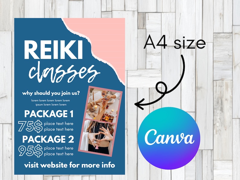 Reiki Health FLYER CANVA| A4 Flyer Template |health Poster|editable|diy ...