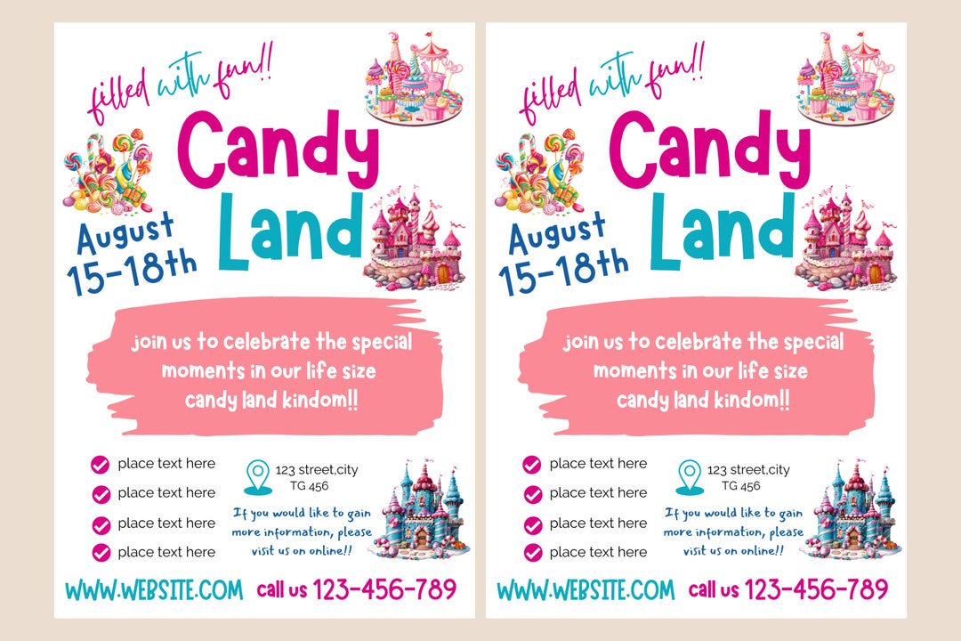 Editable Candyland FLYER CANVA A4 Flyer Template health Poster Editable ...