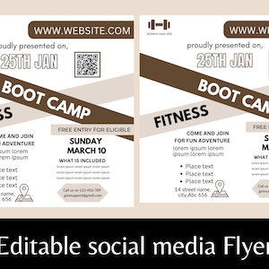 Fitness Flyer Canva| Boot Camp Flyer| Social Media Flyer Template ...