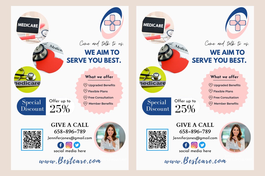 Medicare FLYER CANVA A4 Flyer Template health Poster Editable Flyer diy ...