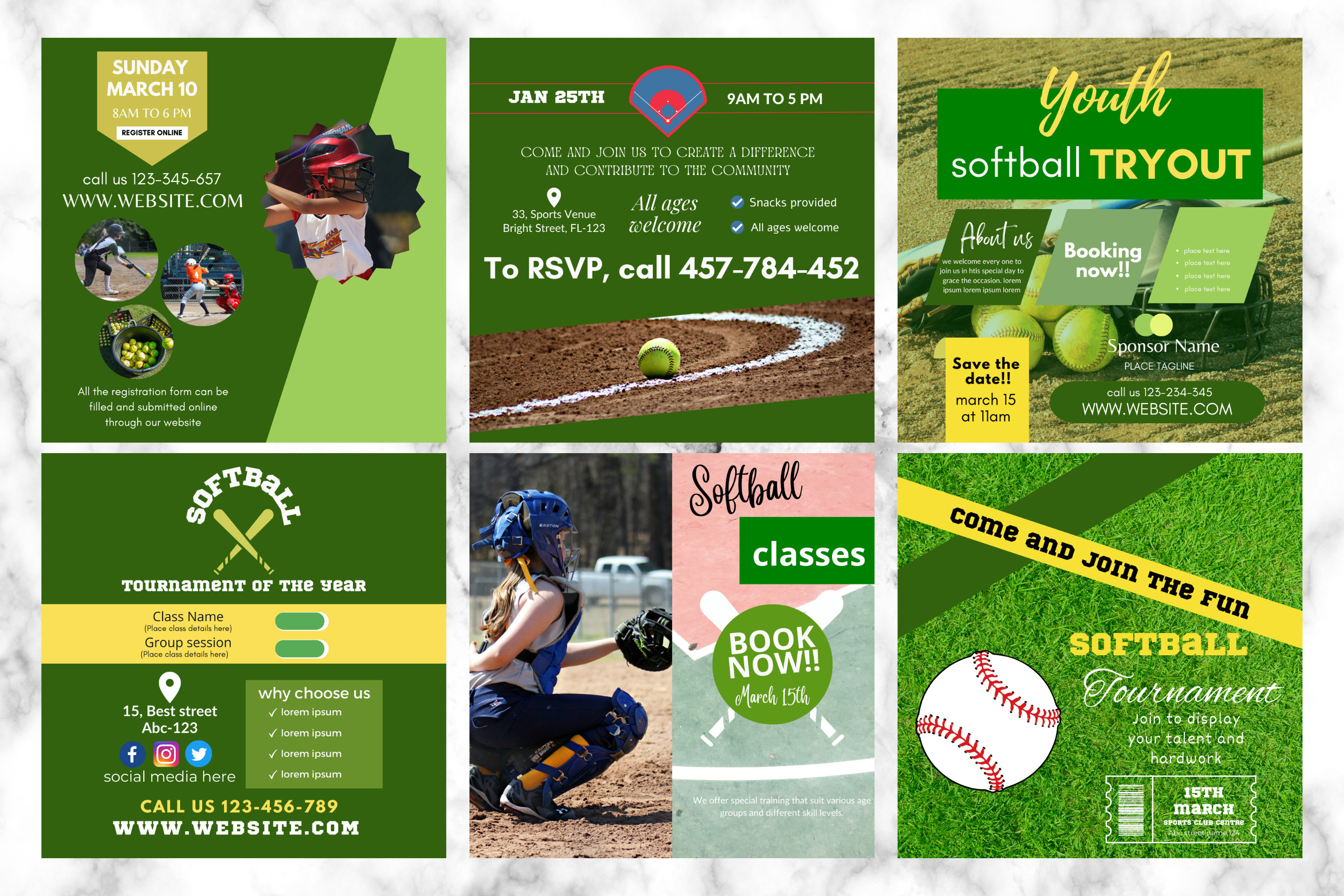 Editable Softball FLYER |canva| Social Media Flyer| Softball Instagram ...