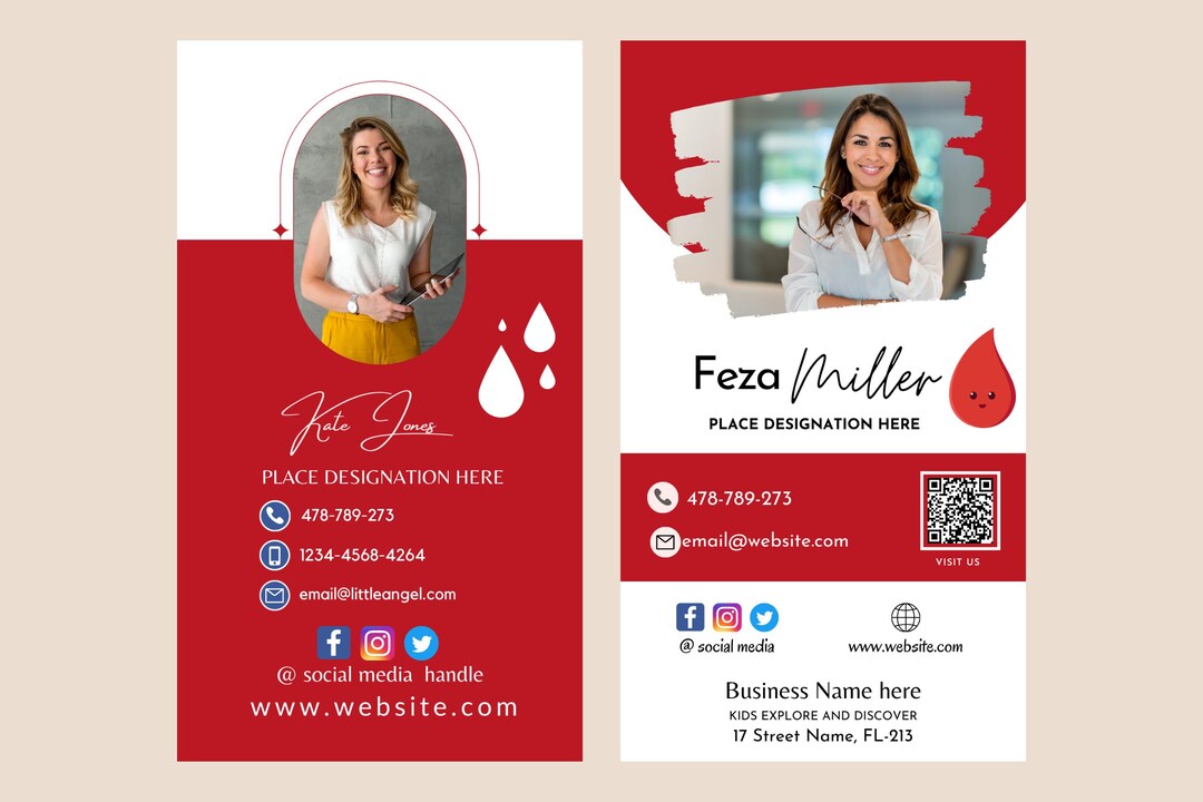 Phlebotomy Health Business Cards | Wellness |2 Pack | Personalized ...
