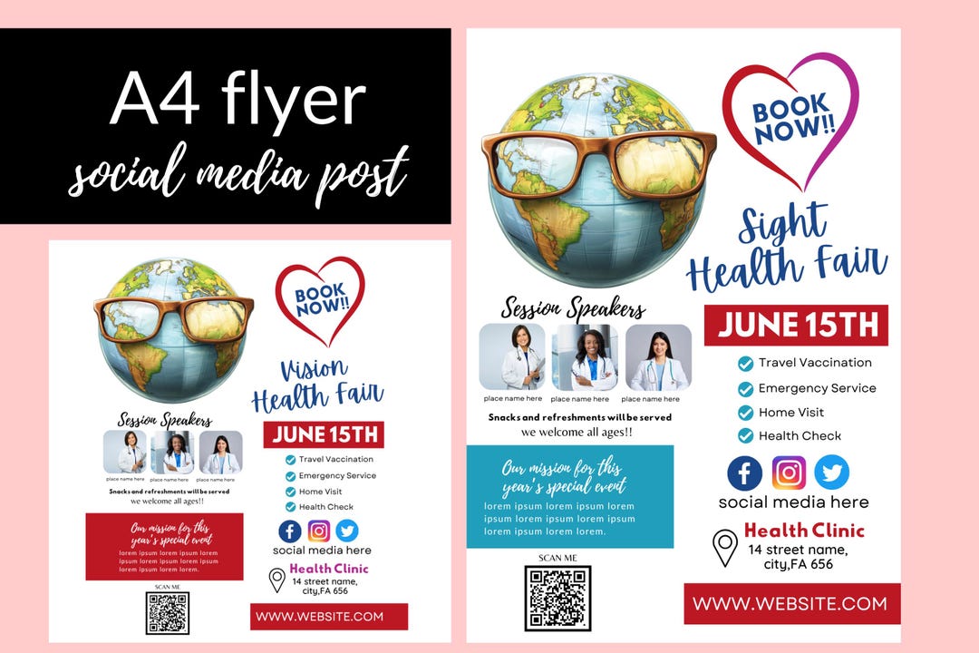 Editable Eye FLYER CANVA| A4 Flyer|instagram Post|social Media ...
