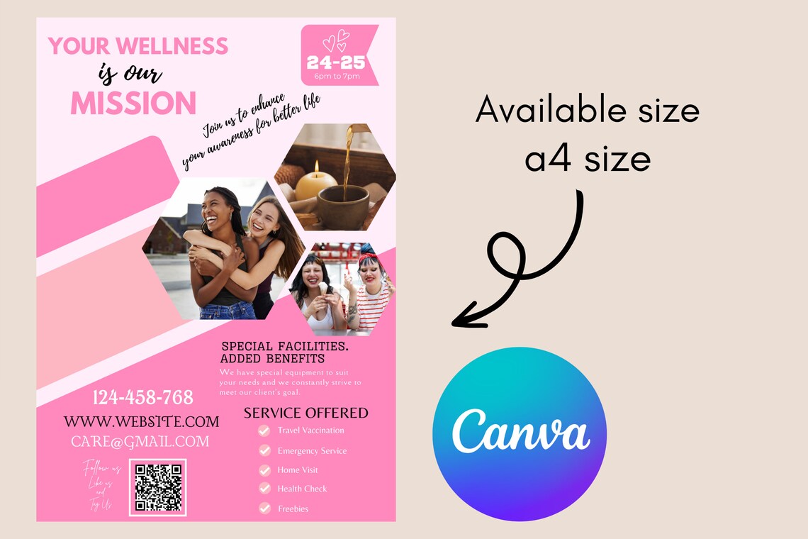 Wellness Health FLYER Canva A4 Gym Flyer Template weight Loss Flyer ...