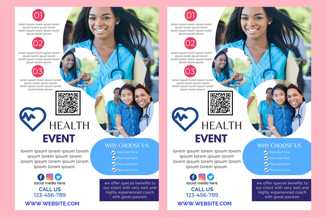 Health Event FLYER CANVA A4 Flyer Template health Poster - Etsy