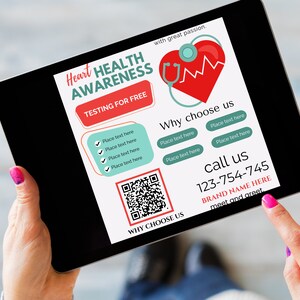 Heart Health FLYER CANVA| A4 Flyer|health Poster|editable|diy |heart ...