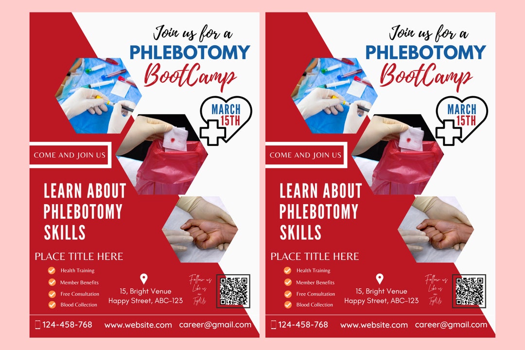 Health Phelbotomy FLYER CANVA A4 Flyer Template health Poster Editable ...