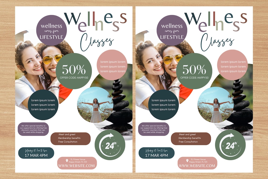 Editable Wellness FLYER CANVA A4 Flyer Template health Poster Editable ...