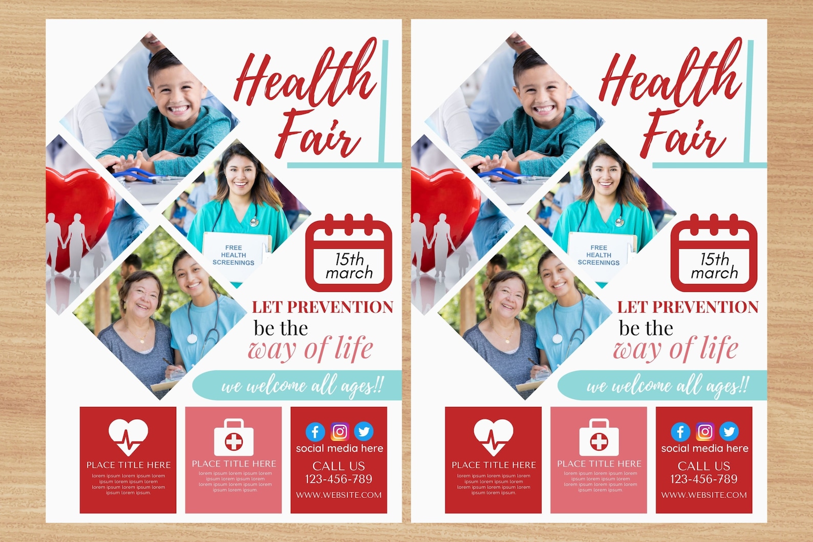 Health Fair FLYER CANVA| A4 Flyer Template |health Poster| Editable ...