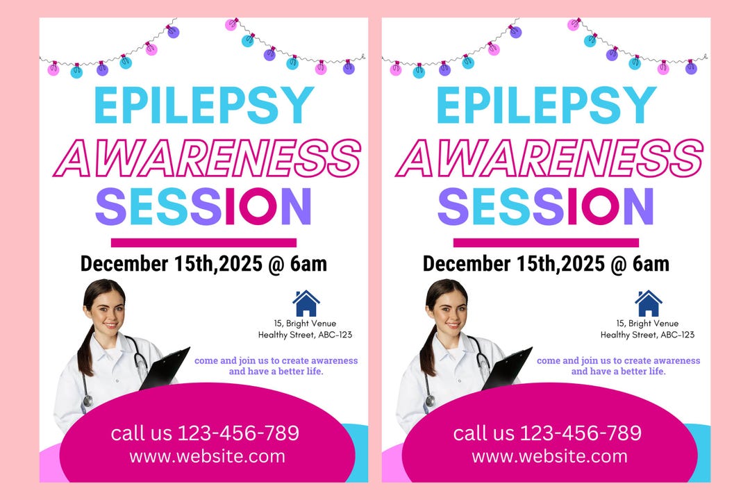 Editable Epilepsy Fair Flyer CANVAA4 Flyer Template health ...