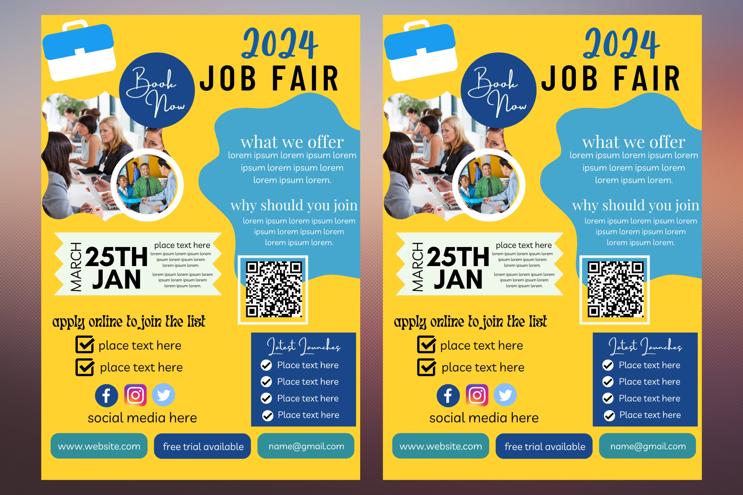 Editable Job Fair FLYER CANVA A4 Flyer Template health Poster Editable ...