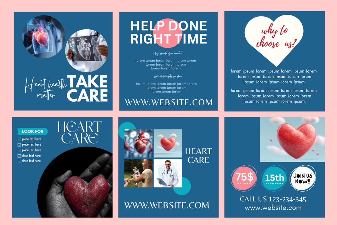 Heart Health FLYER Canva| Social Media Flyer| Heart Instagram Post |web ...