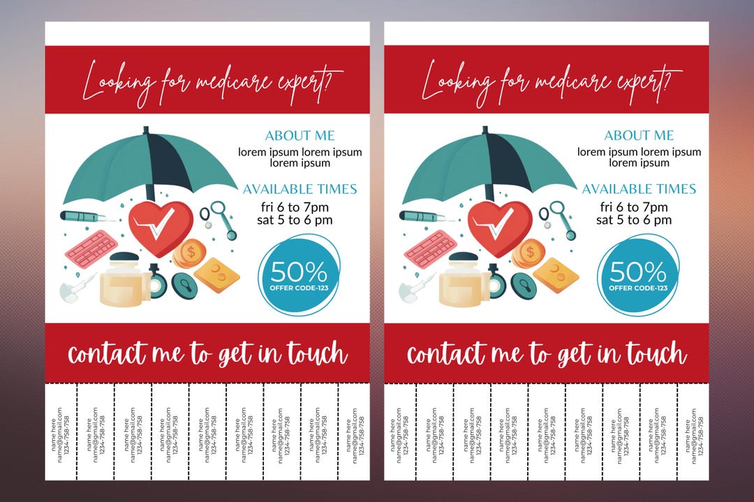 Medicare FLYER CANVA| A4 Flyer Template |health Poster| Tear off Flyer ...