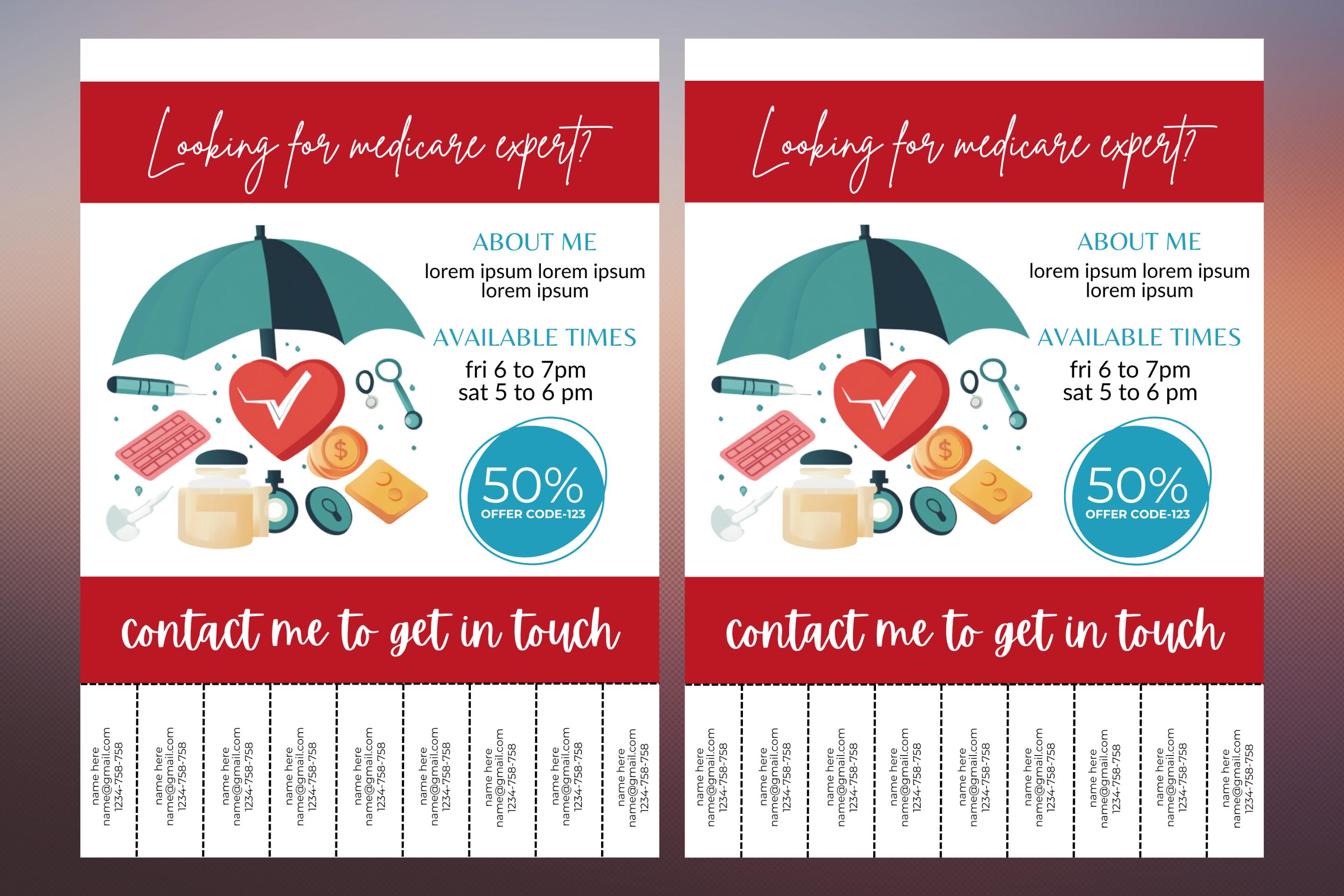Medicare FLYER CANVA| A4 Flyer Template |health Poster| Tear off Flyer ...