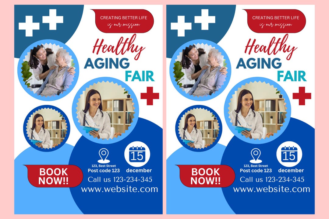 Aging Health FLYER CANVA| A4 Flyer Template |health Poster|editable|diy ...