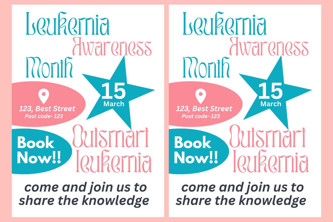 Leukemia Health FLYER CANVA| A4 Flyer Template |health Poster|editable ...