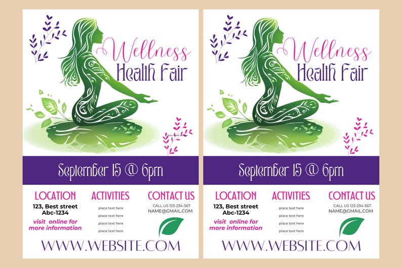 Wellness Fair FLYER CANVA| A4 Flyer Template |health Poster| Editable ...