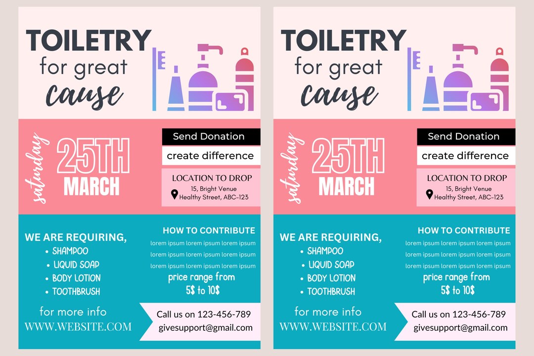 Toiletry Fair FLYER CANVA| Diaper Donation |health Poster| Editable ...
