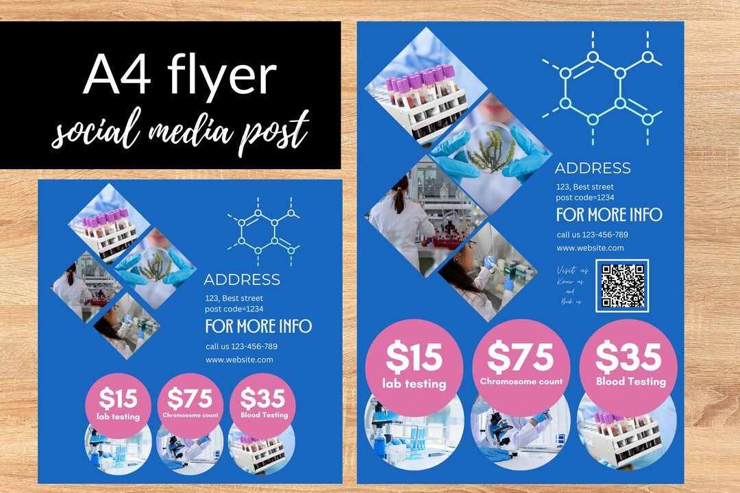 Editable Lab FLYER CANVA| A4 Flyer| Social Media Post| Health Poster ...