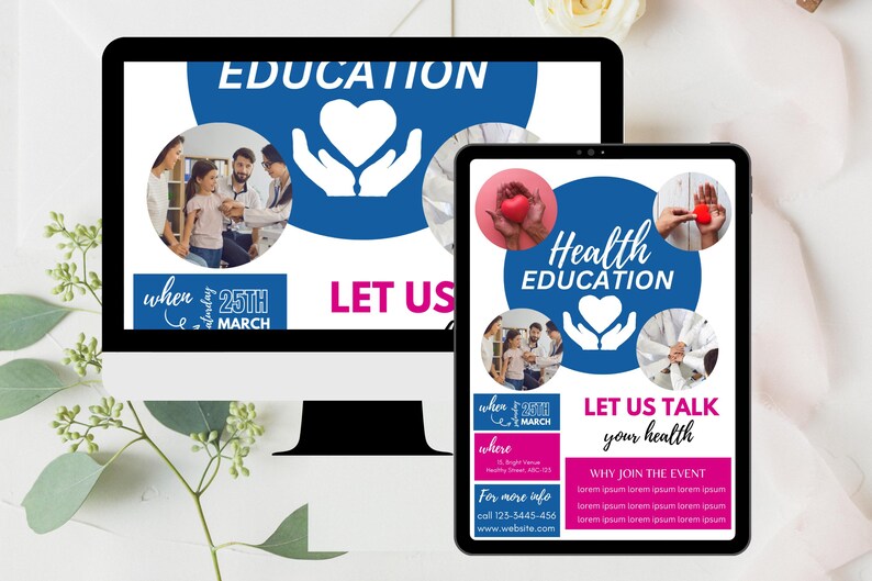 Health Fair FLYER CANVA| A4 Flyer Template |health Poster| Editable ...