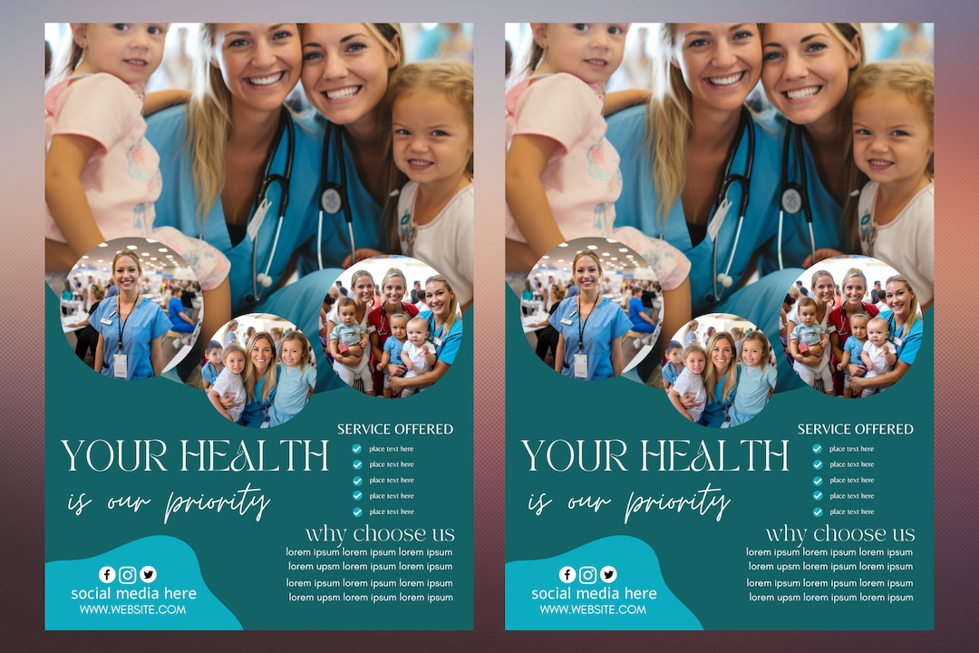 Nurse FLYER CANVA A4 Flyer Template health Poster Editable Flyer diy ...