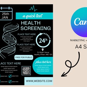 Health Screening FLYER CANVA| A4 Flyer Template |health Poster ...